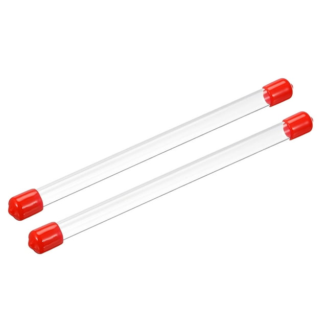 Clear Rigid Tube Round Plastic Tubing with Red Rubber Cap, 305mm/ 12 ...