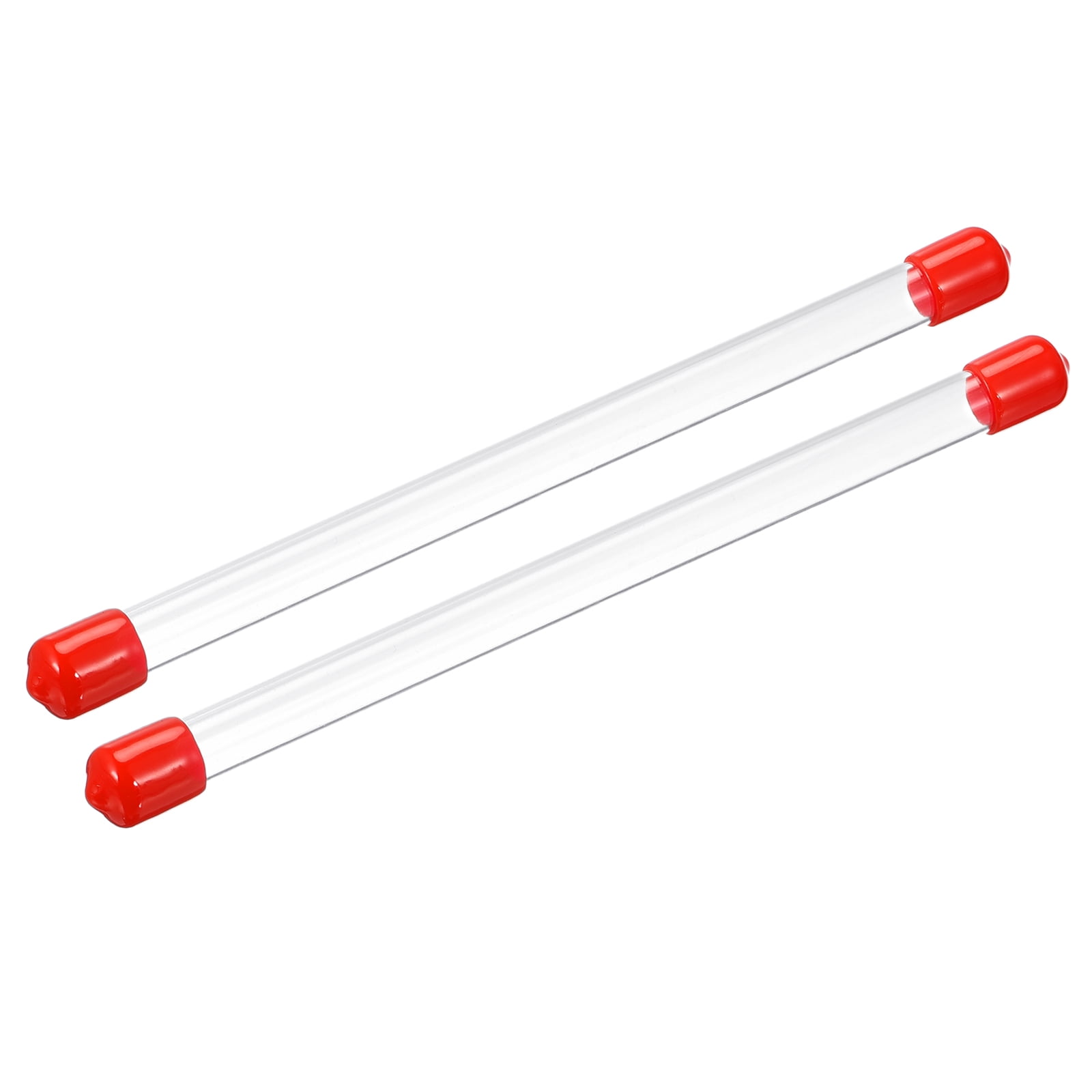 Clear Rigid Tube Round Plastic Tubing with Red Rubber Cap, 305mm/ 12 ...