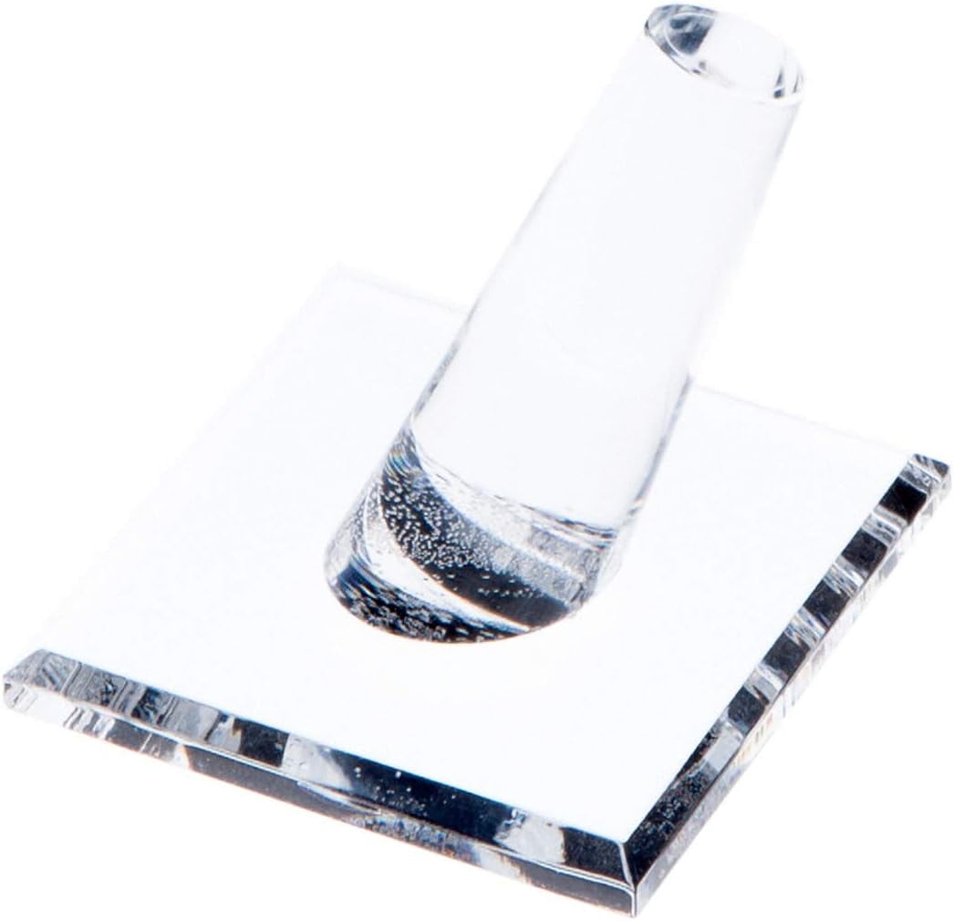 Clear Ring Finger Display, Single On Square Base, 2" W X 2" D X 1.75" H ...