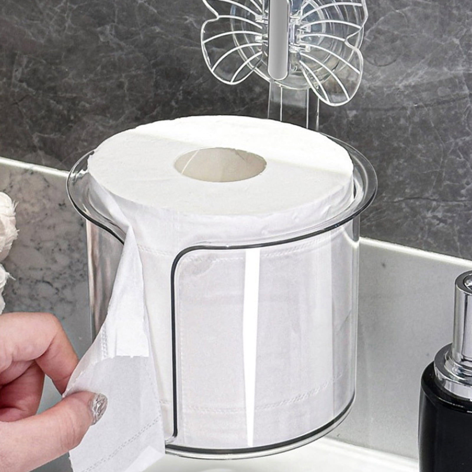Clear Roll Tissue Box Holder Facial Tissue Dispenser Box Case Napkin ...