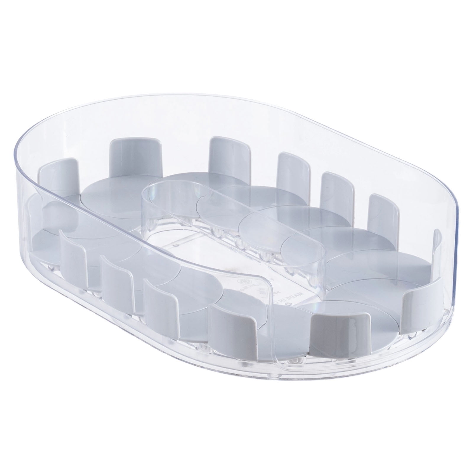 Clear Rotating Fridge Organizers Adjustable Dividers Sturdy Base Space ...
