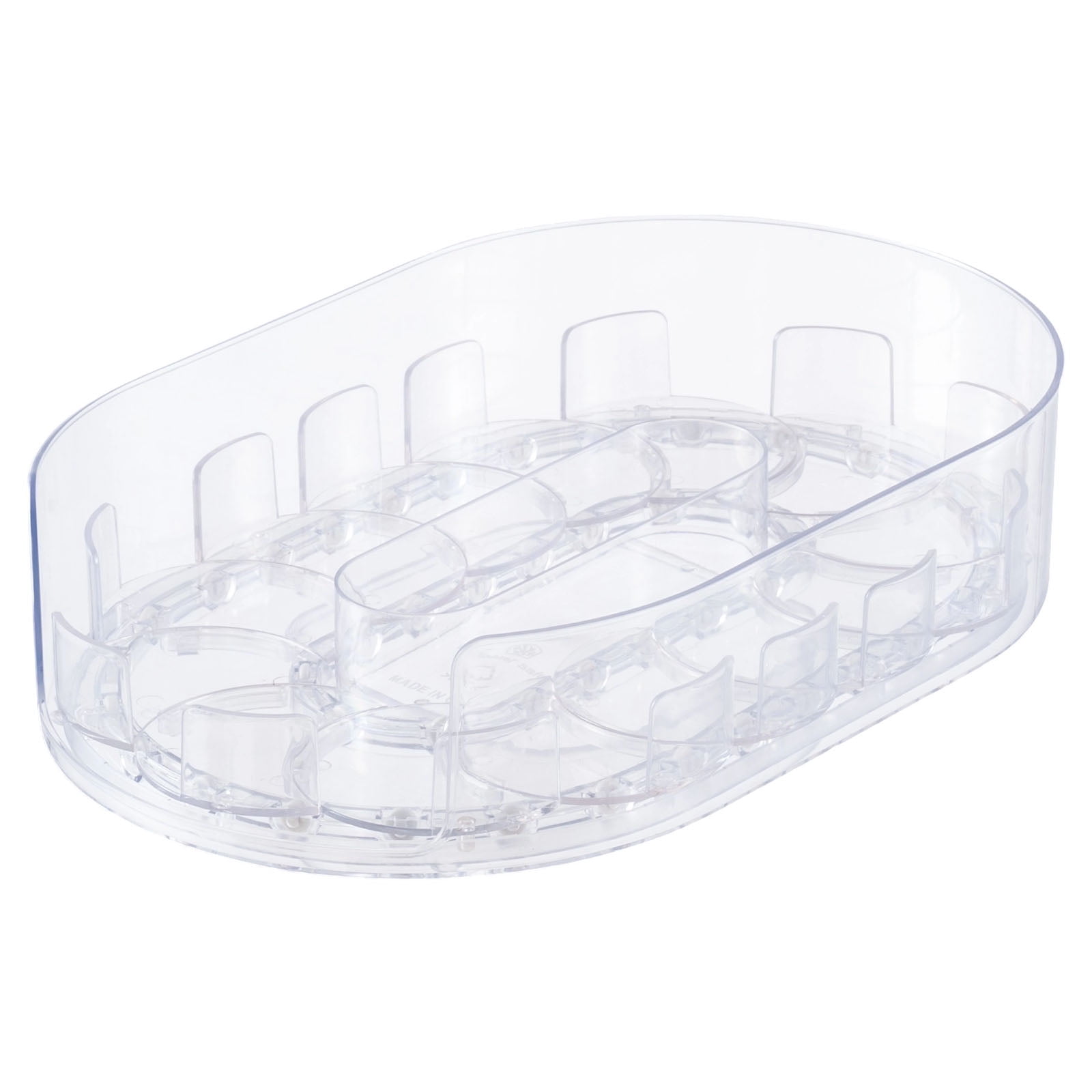 Clear Rotating Fridge Organizers Adjustable Sections Sturdy Bottom ...