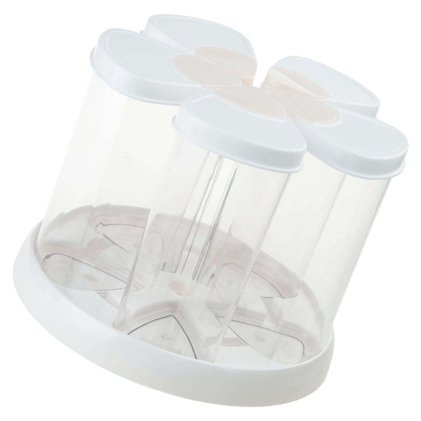 Clear Rotating Rice Bucket With Sealed Sections For Grains And Cereals ...