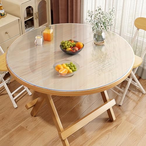 Clear Round Table Protector 48 Inch,1.5mm Clear Round Table Cover ...