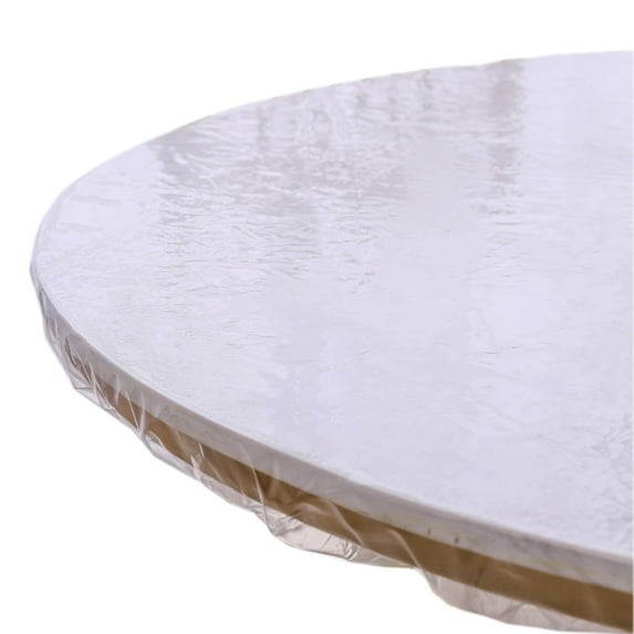 Clear Round Vinyl Fitted Tablecloth, Waterproof Oilcloth Heavy Duty ...