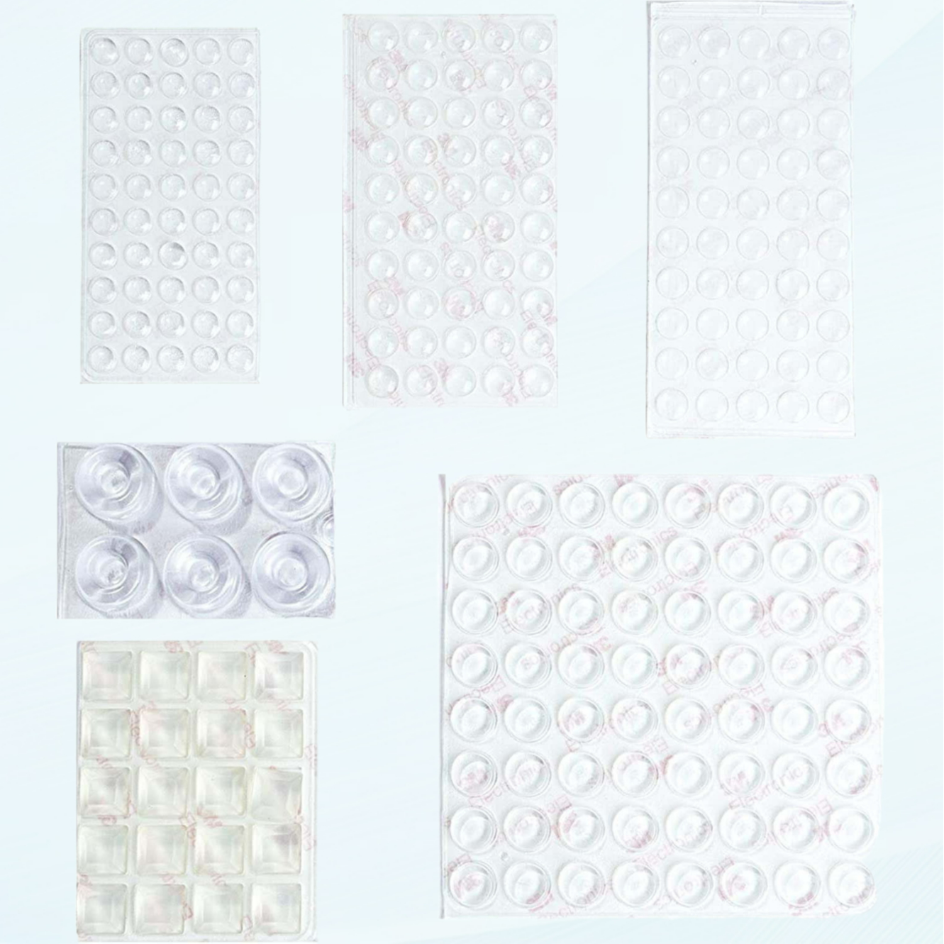 Clear Rubber Bumper 240-PCS Combo Pack (Round, Spherical, Square ...