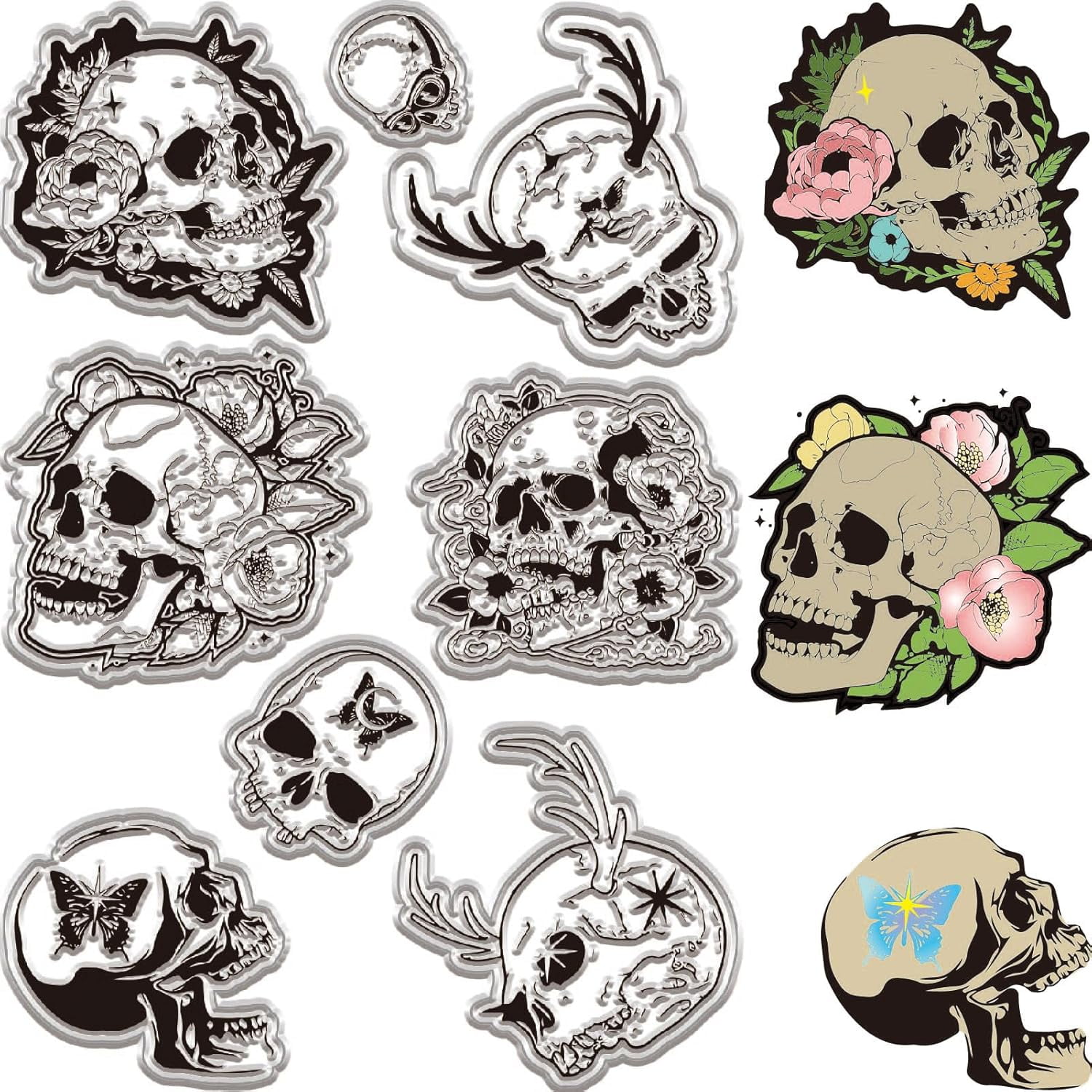 Clear Rubber Stamps Background Reusable Gothic Transparent Silicone ...