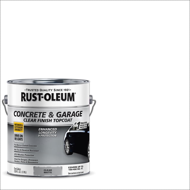 Clear, Rust-Oleum Matte Concrete and Garage Floor Topcoat Paint- Gallon ...