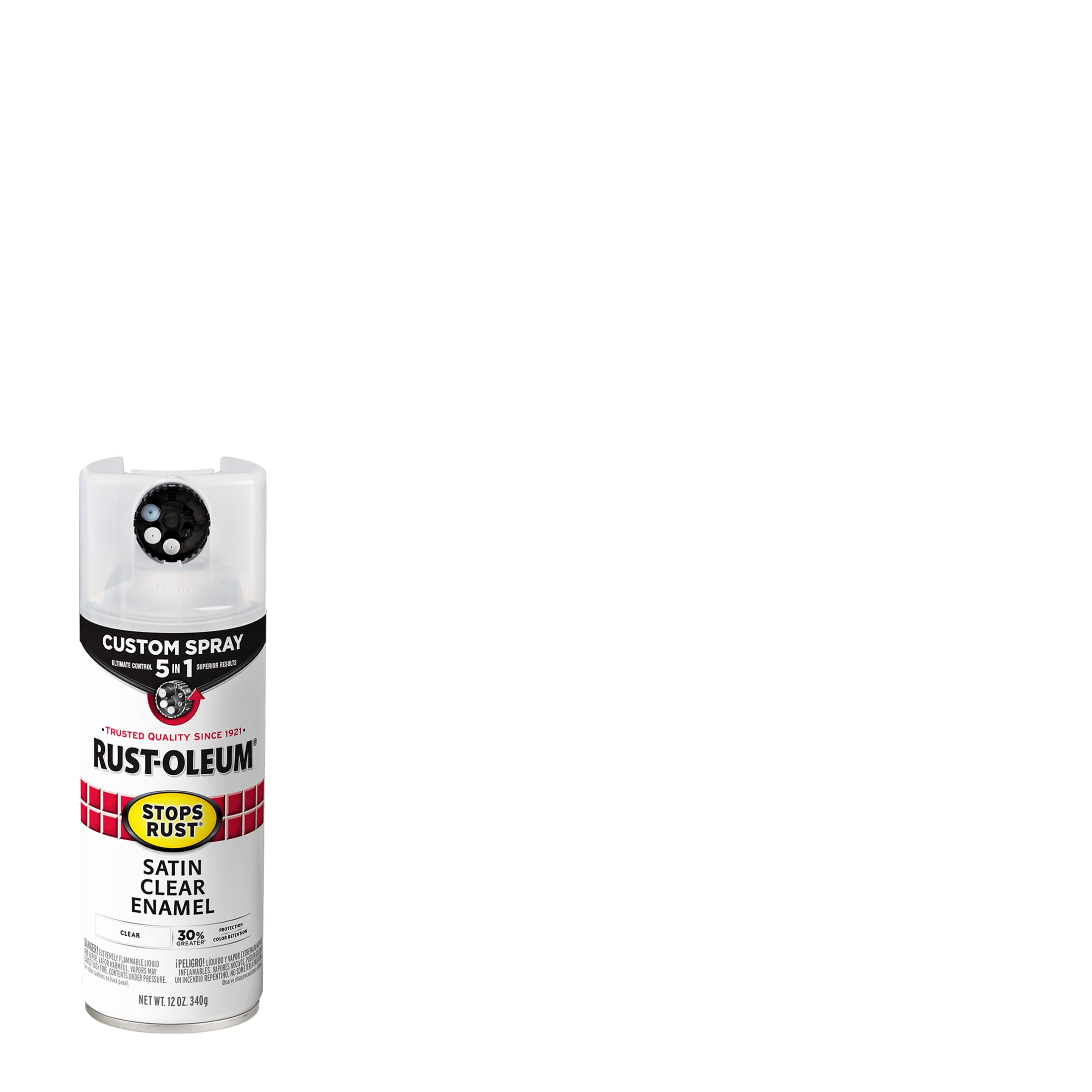 Clear, Rust-Oleum Stops Rust Custom Spray 5 in 1 Satin Spray Paint ...