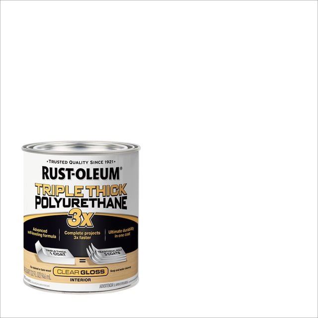 Clear, Rust-Oleum Triple Thick Gloss Polyurethane-284482, Quart ...
