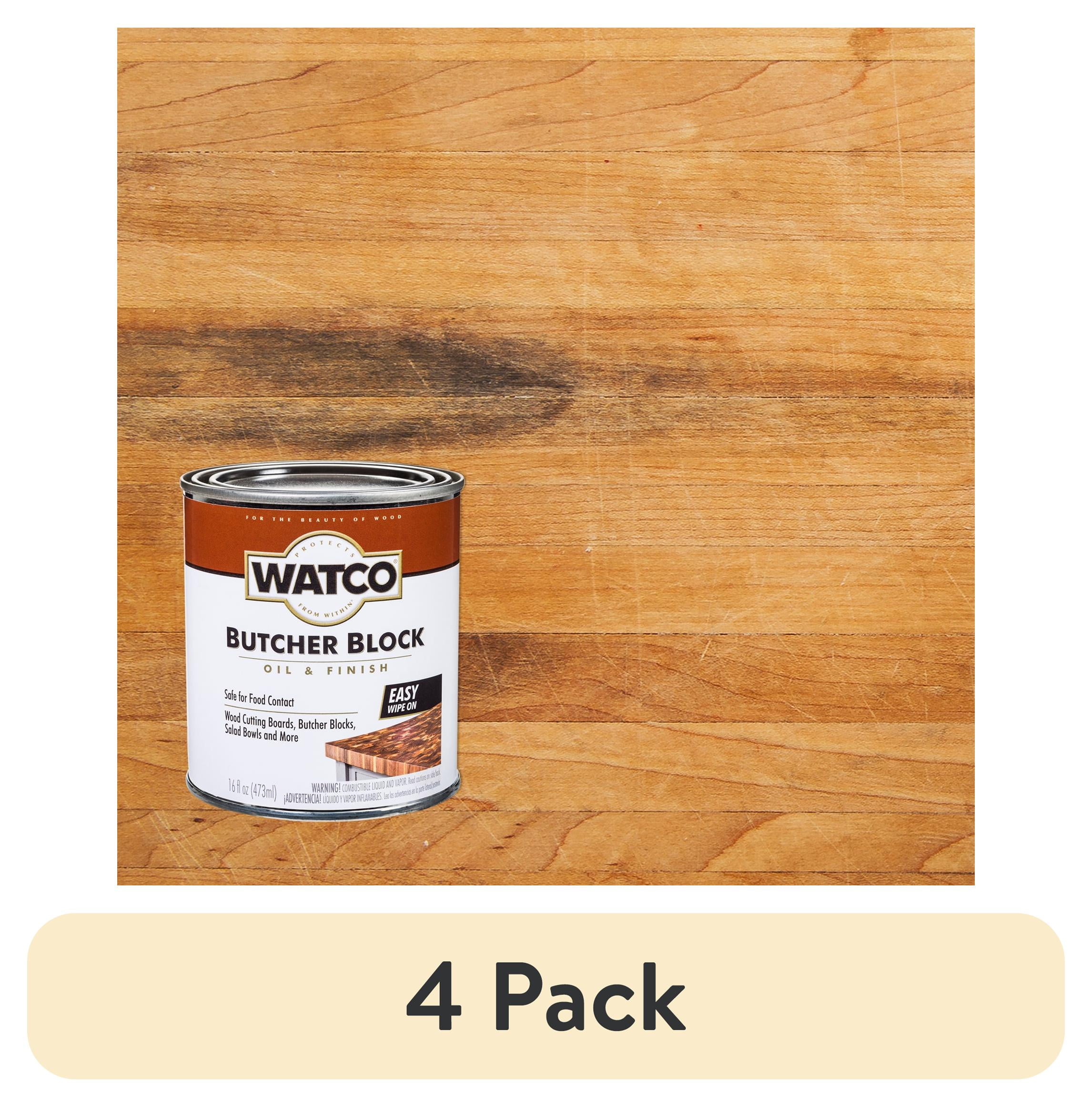 (4 pack) Clear, Rust-Oleum Watco Butcher Block Oil & Finish-241758, 16 ...
