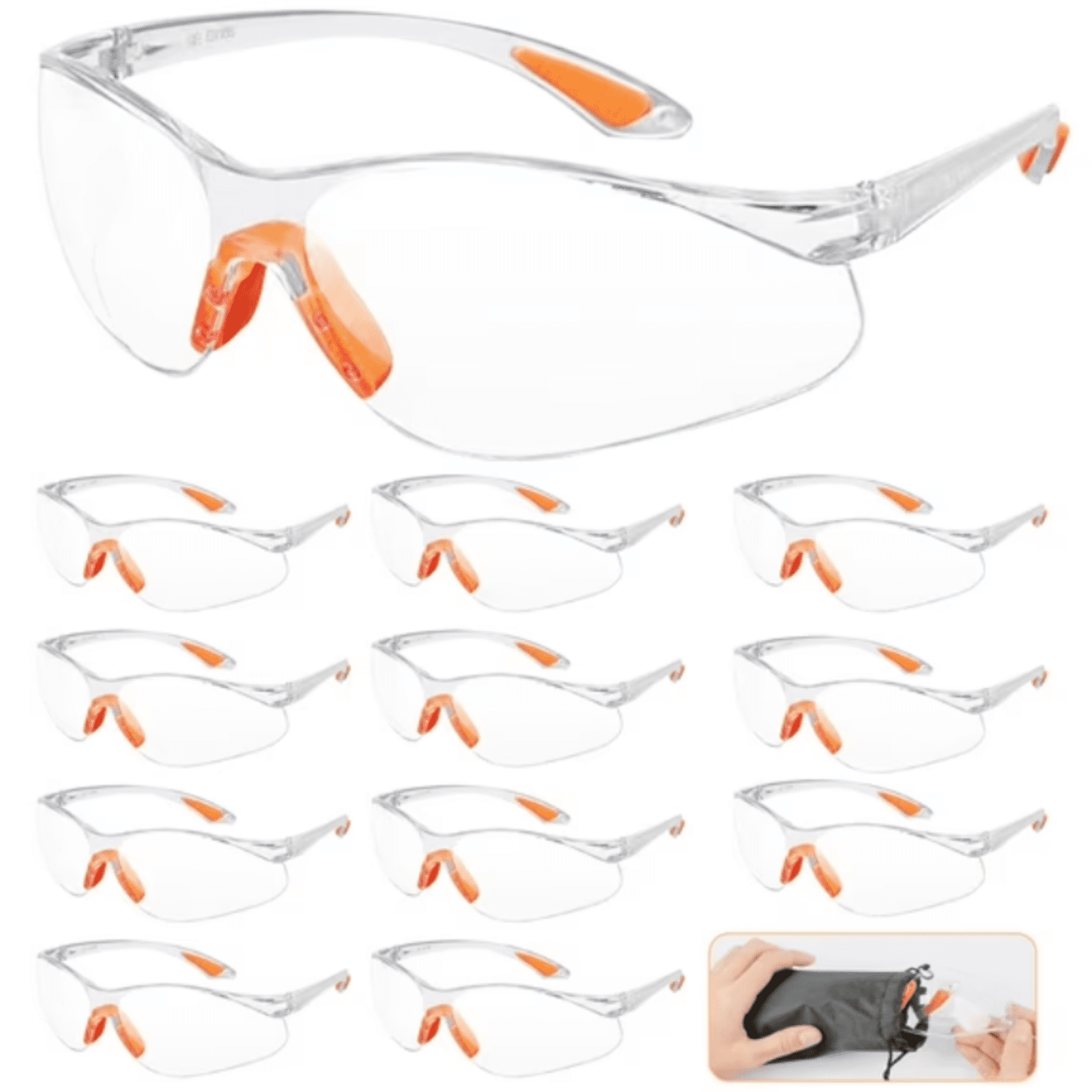 Clear Safety Glasses,Scratch & Impact Resistant, Wrap Around Eyewear w ...