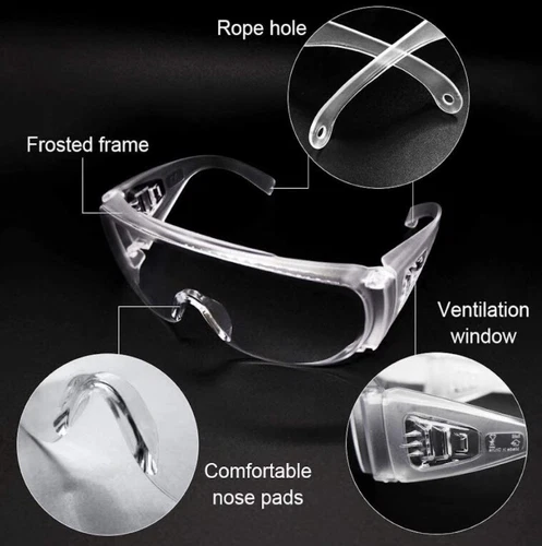 Clear Safety Goggles (5 Pk) -Scratch Resistant-Eye Protection-Wear Over ...