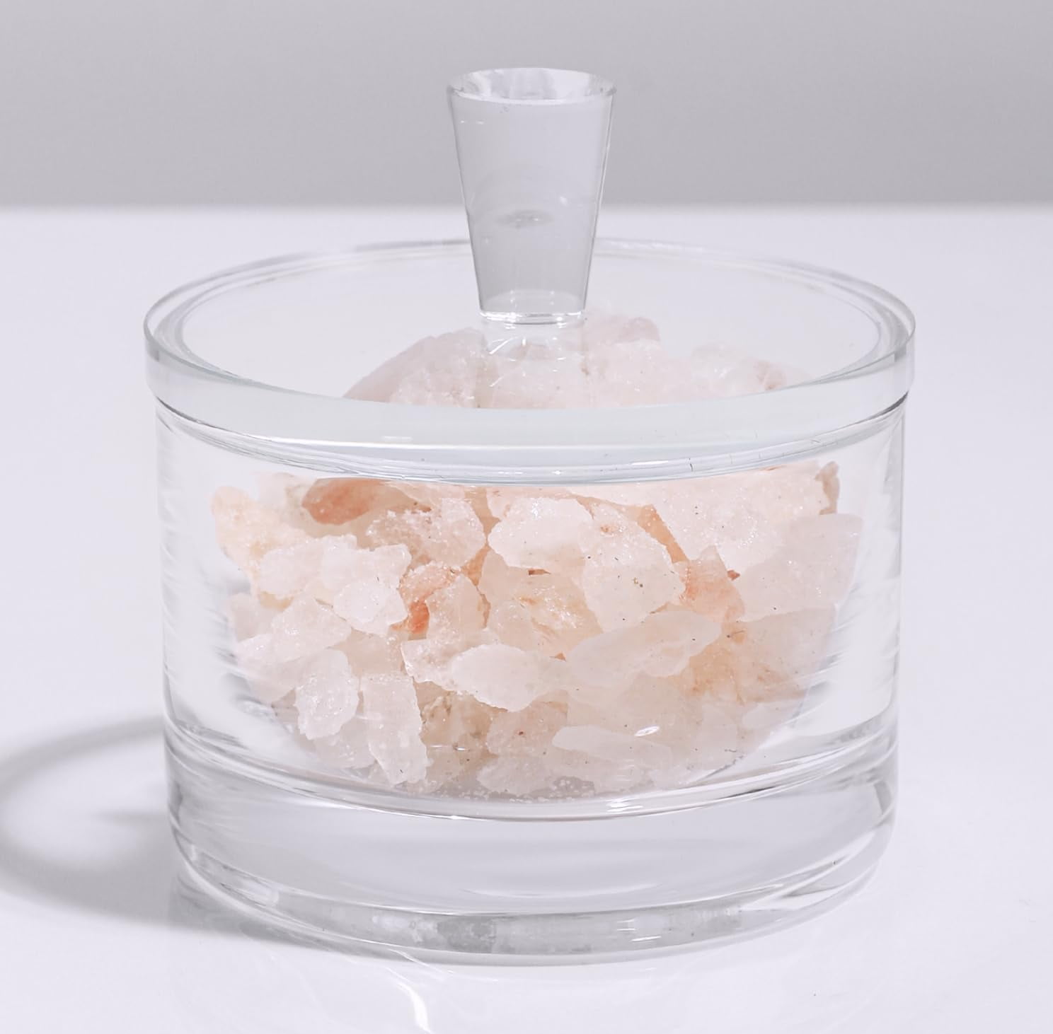 Clear Salt Cellar with Lid, 7oz Crystal Glass Salt Box Salt and Pepper ...