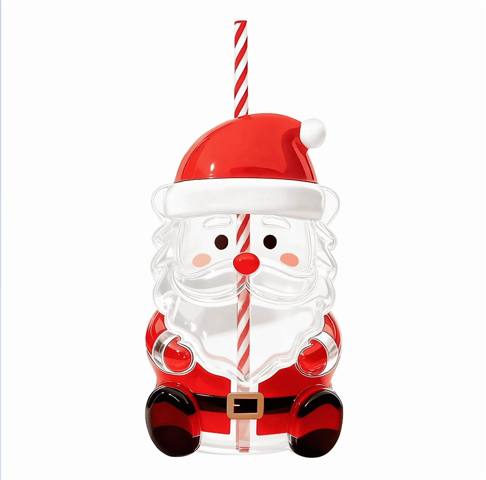 Clear Santa Claus Glass Cup with Straw & Lid, 20oz Cute Animal - Shaped ...