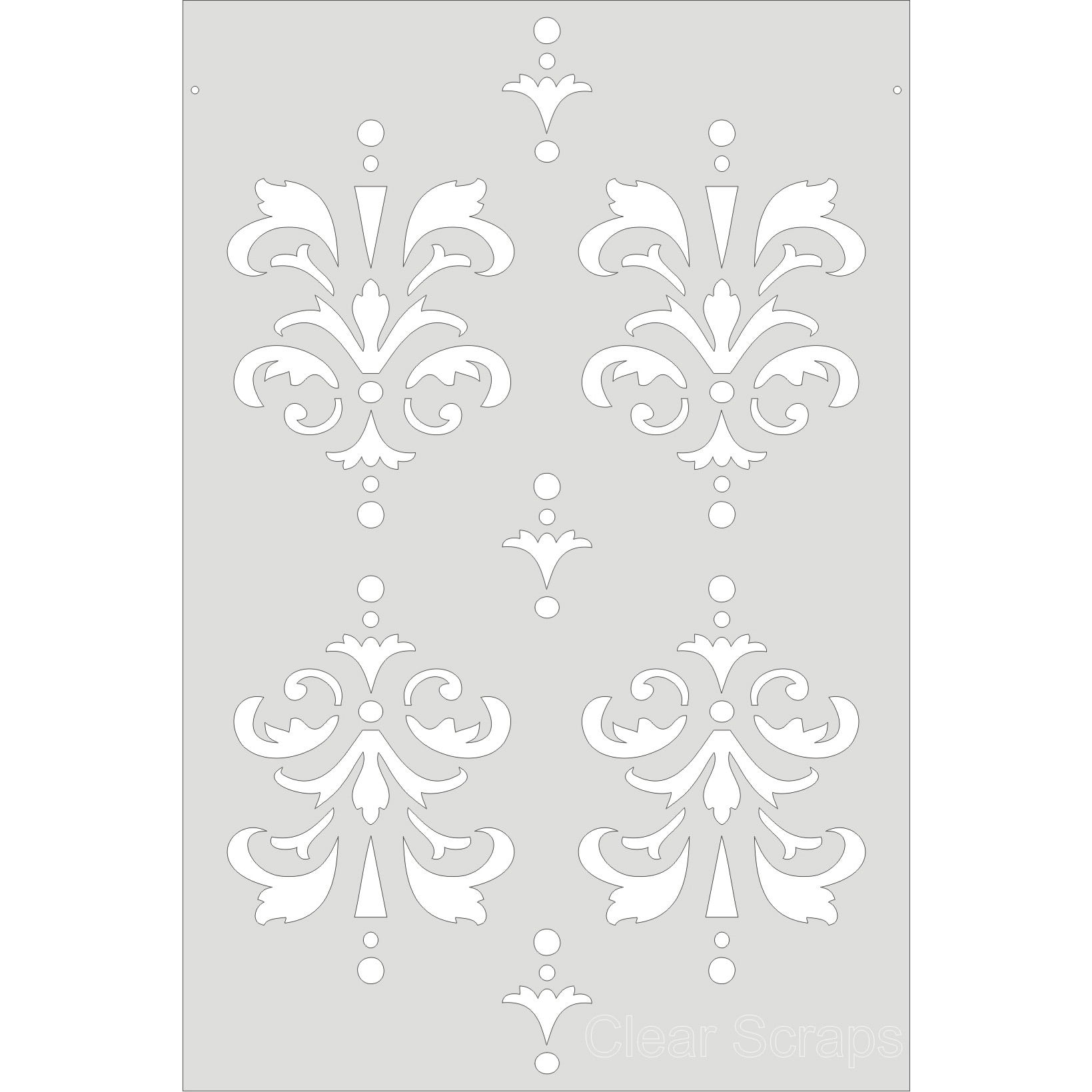 Clear Scraps Wall Stencils 24"X36"-Damask, Pk 1, Clear Scraps - Walmart.com