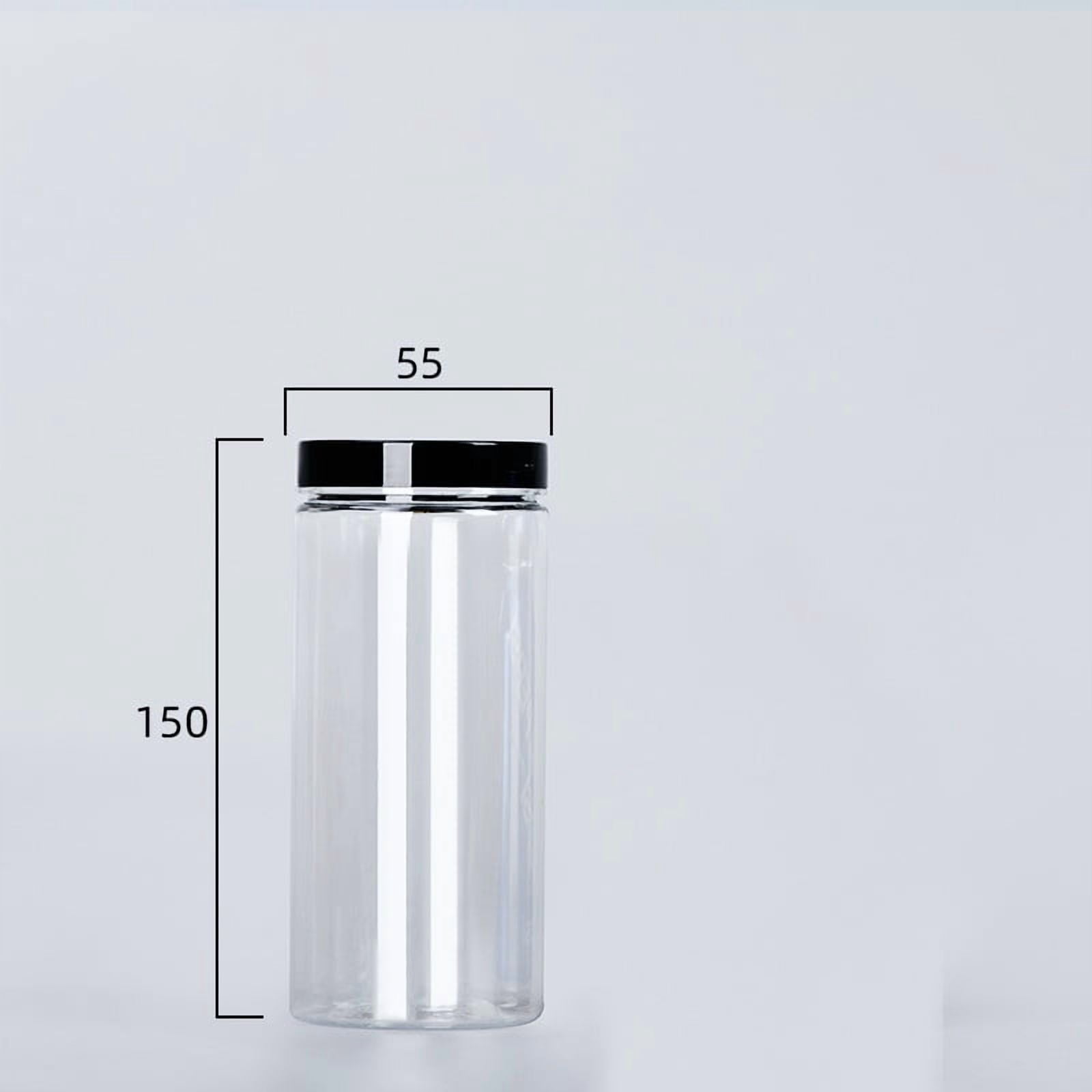 Clear Sealed Can With Lid Plastic Empty Packing Bottle Circular Storage ...