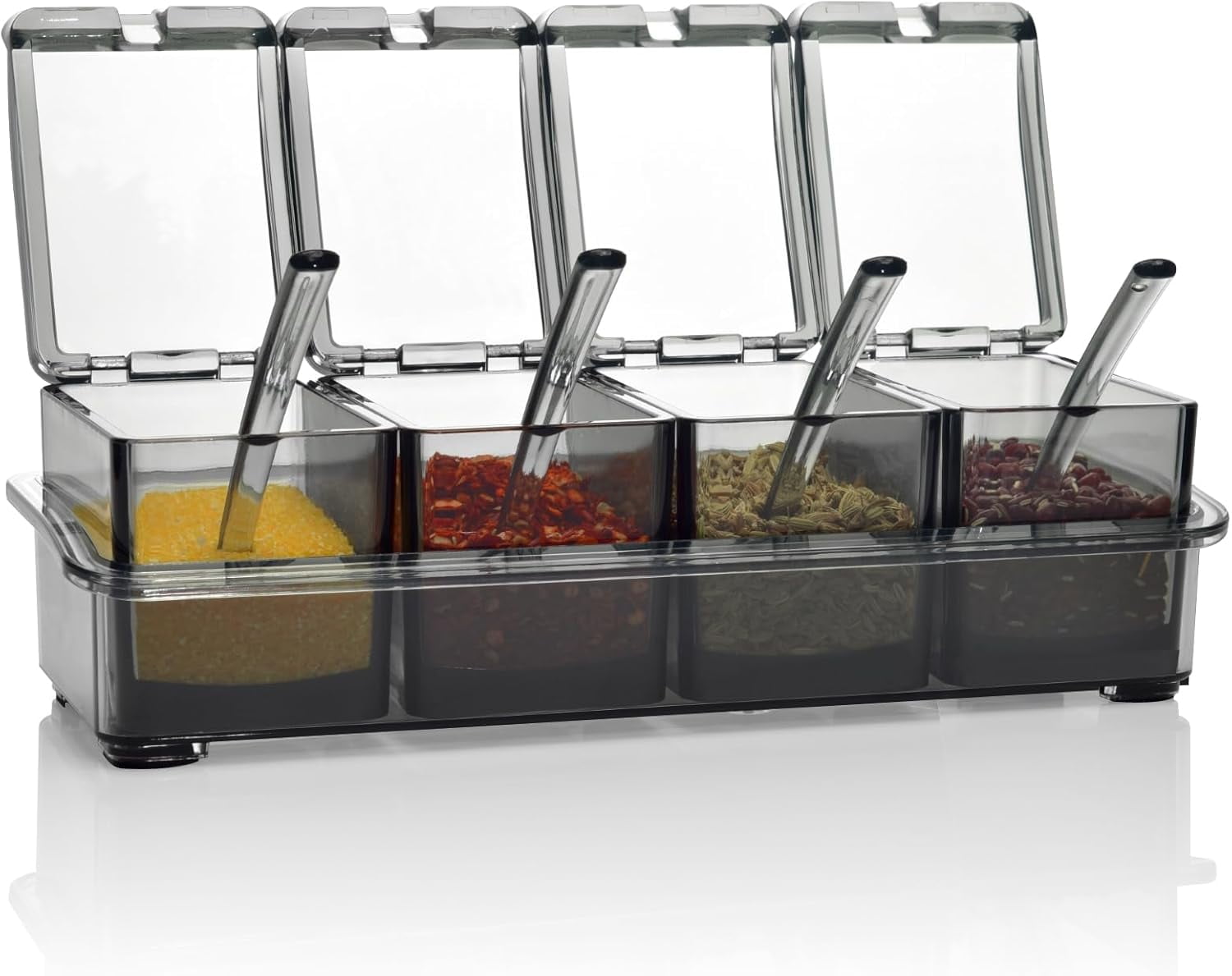 Clear Seasoning Box, 4 Pieces Clear Seasoning Storage Container for ...