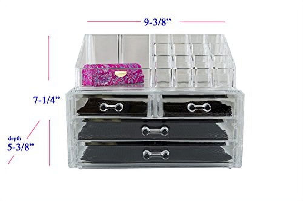 Clear See Thru Jewelry Box with Drawers and Tray for Fashion Makeup ...