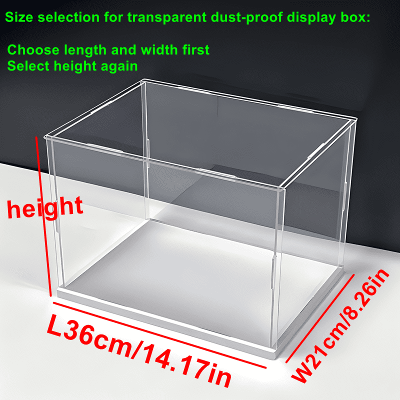 Clear Self-Assembly Acrylic Display Case Acrylic display box Transparent Dust Proof Protection ...
