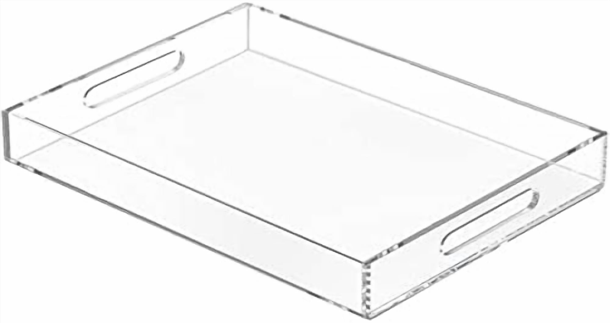 Clear Serving Tray 12x16 Inches -Spill Proof- Acrylic Decorative Tray ...