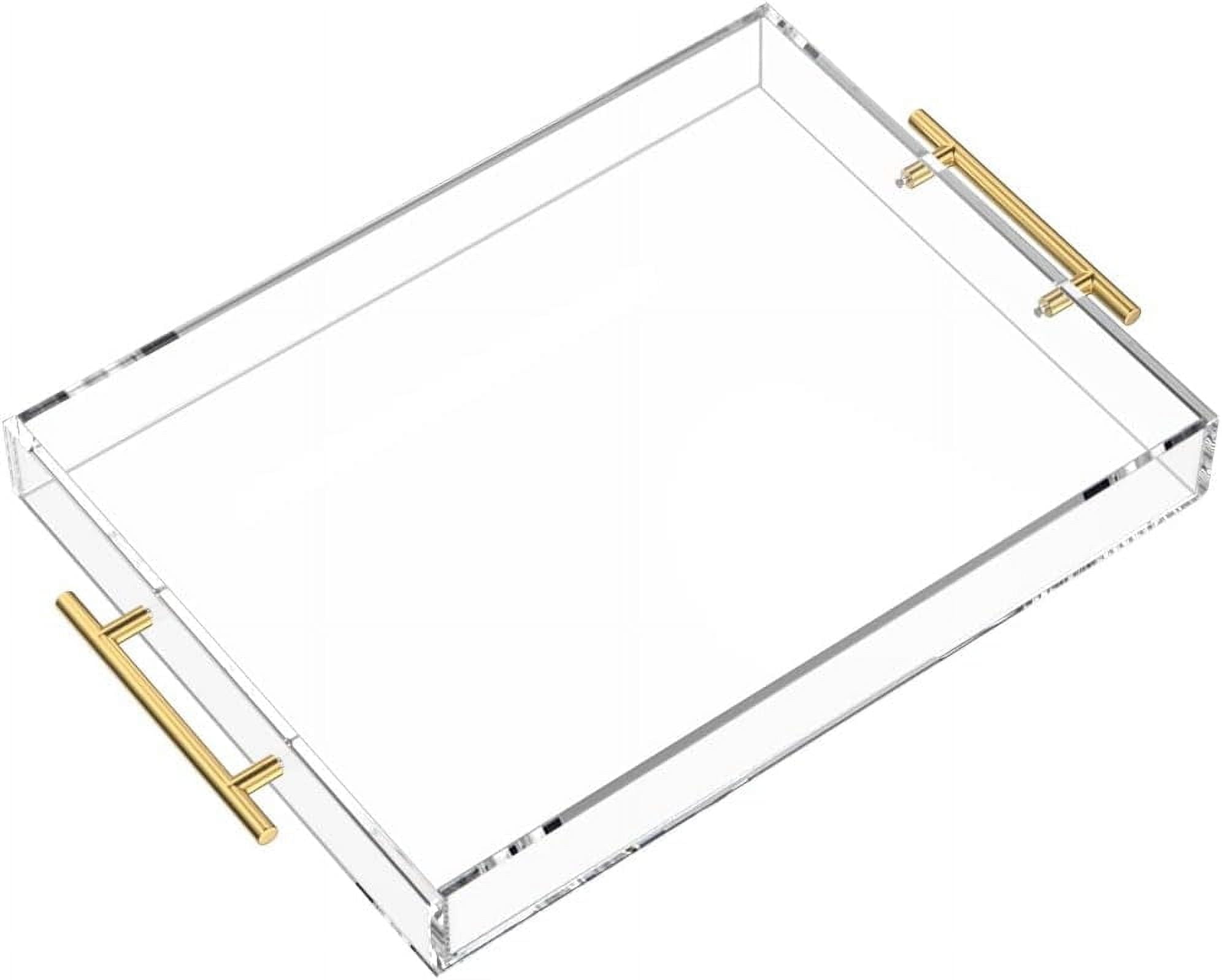 Clear Serving Tray -Spill Proof- Acrylic Decorative Tray Organiser for ...