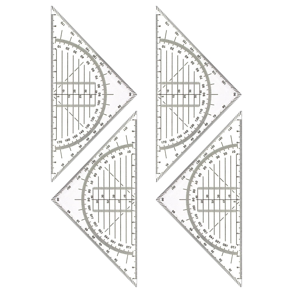 Clear Set Square 180 Degrees Protractors Geometry Drafting Angles ...