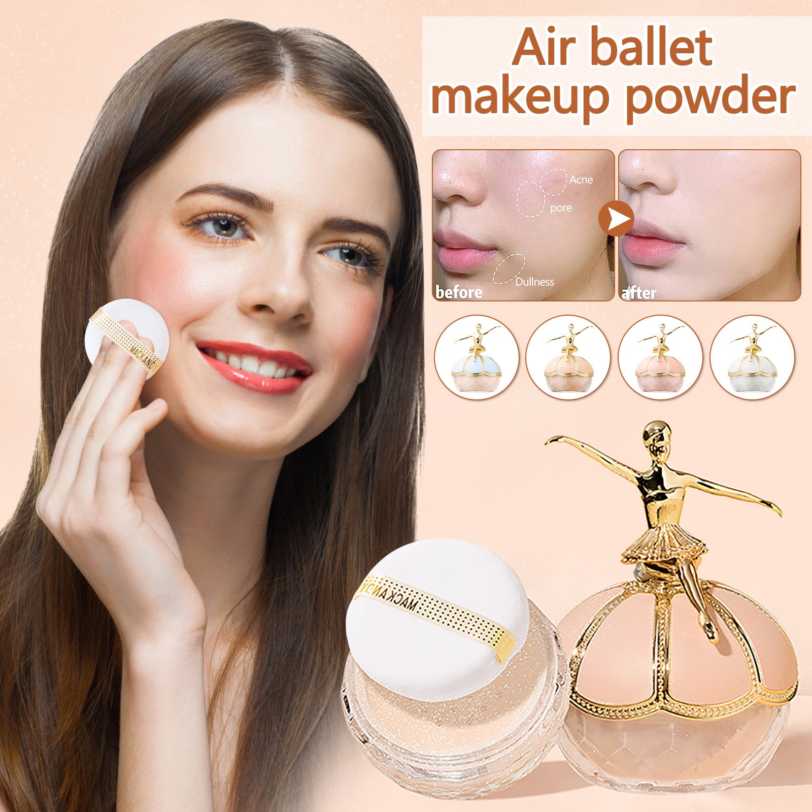 Clear Setting Powder, Oil-Free Matte Finish, Lightweight Powder, for ...