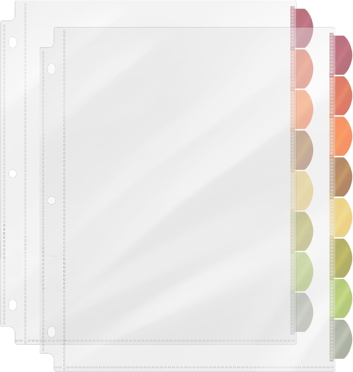Clear Sheet Protectors with Tabs, 8 Tabs, 2 Sets, Clear Plastic ...