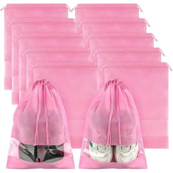 Clear Shoe Bags - 10 PCS, 15.7" x 11.8", Drawstring Travel Shoe Bags ...