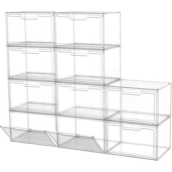 Clear Shoe Boxes - 360? Transparent Stackable Sneaker Storage ...