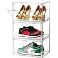 Clear Shoe Organizer,Stackable Shoe Display Case,Shoe Box Storage Bins ...