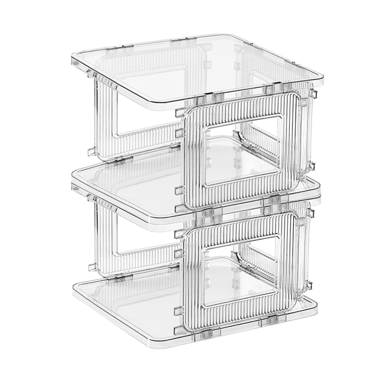 Clear Shoe Rack, 2 Tier Shoe Storage Rack, Space Saving Stackable ...