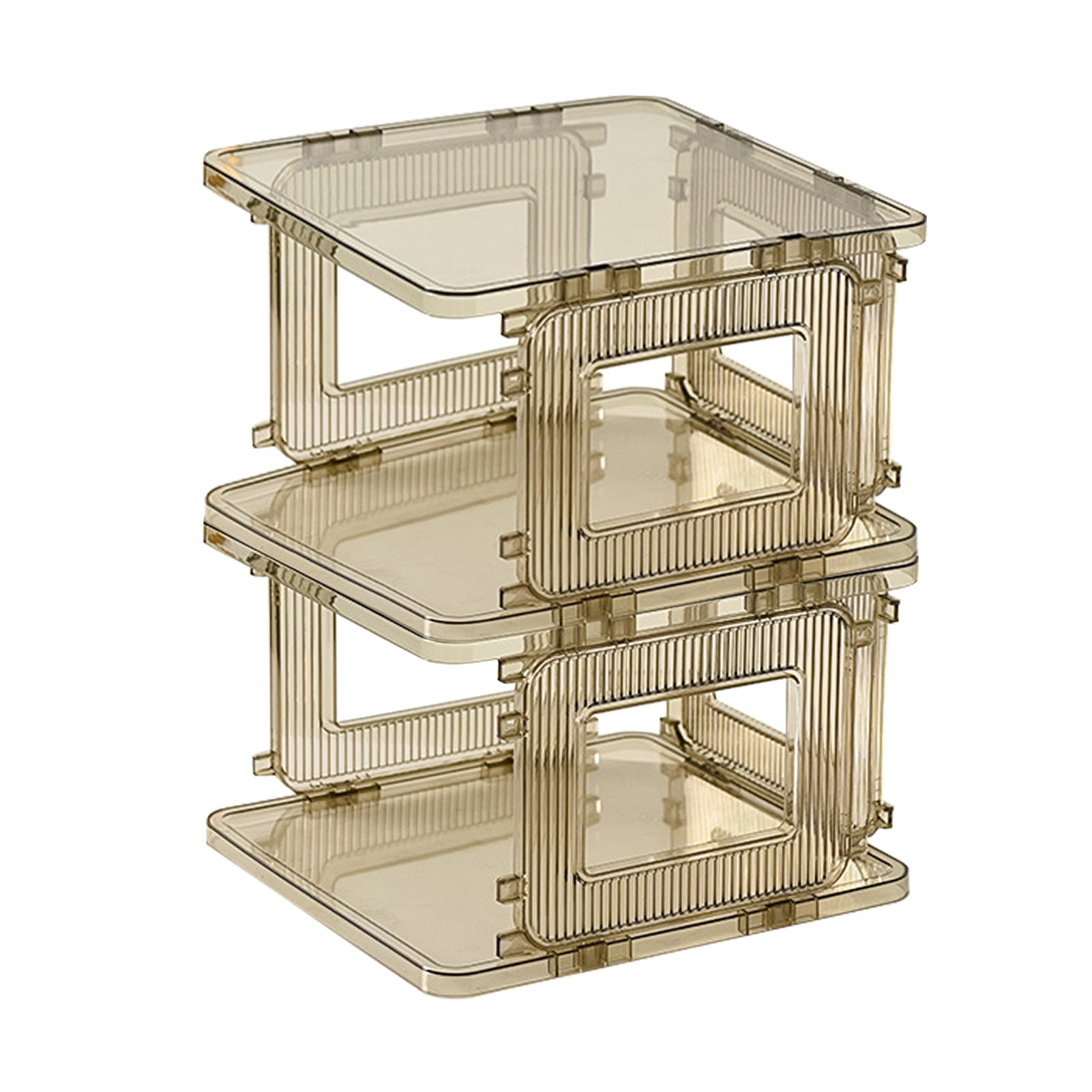 Clear Shoe Rack, 2 Tier Shoe Storage Rack, Space Saving Stackable ...