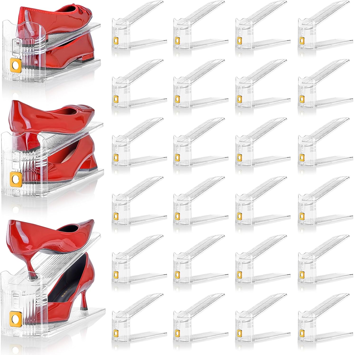 Clear Shoe Slots Organizers,24Pack Organizer for Closet Shoe Stackers ...