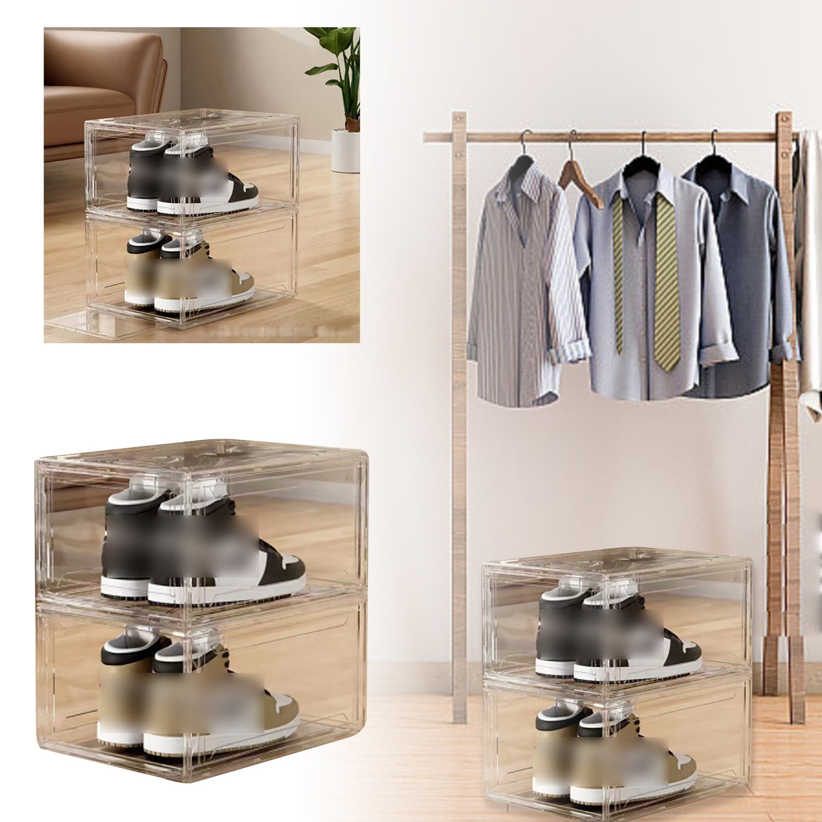 Clear Shoe Storage Boxes For Home Convenience Ideal For Entryway And ...
