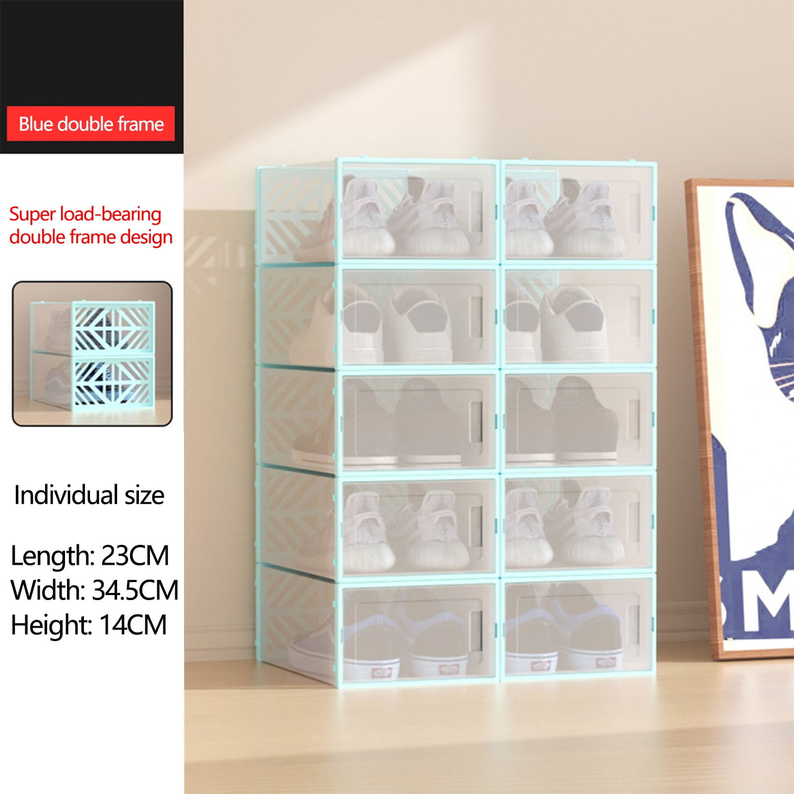 Clear Shoe Storage Boxes with Side Opening, Heavy-duty Stackable ...