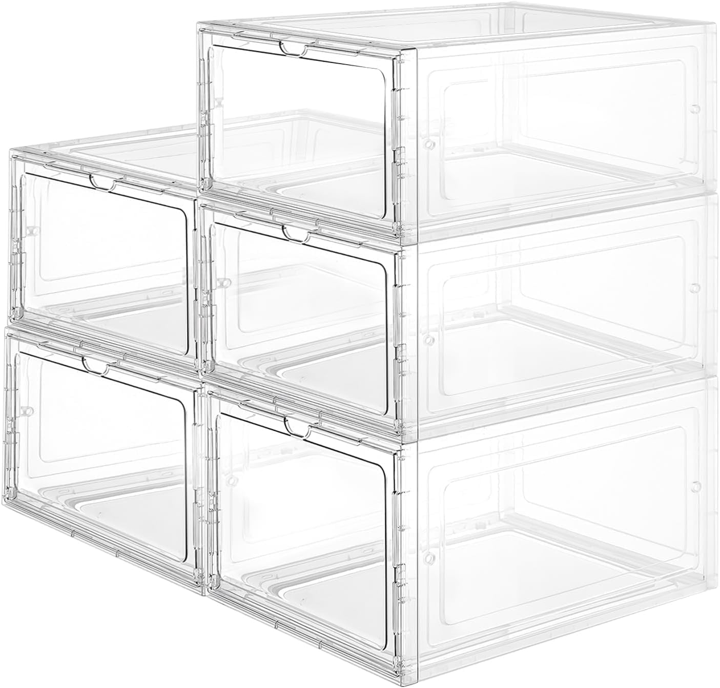 Clear Shoe Storage Boxes Stackable – Acrylic Shoe Box Organizer with ...