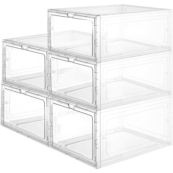 Clear Shoe Storage Boxes Stackable – Acrylic Shoe Box Organizer with ...