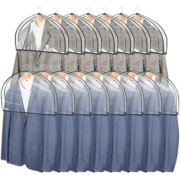 Clear Shoulder Covers for Clothes (Set of 15) Breathable Clothes Covers ...