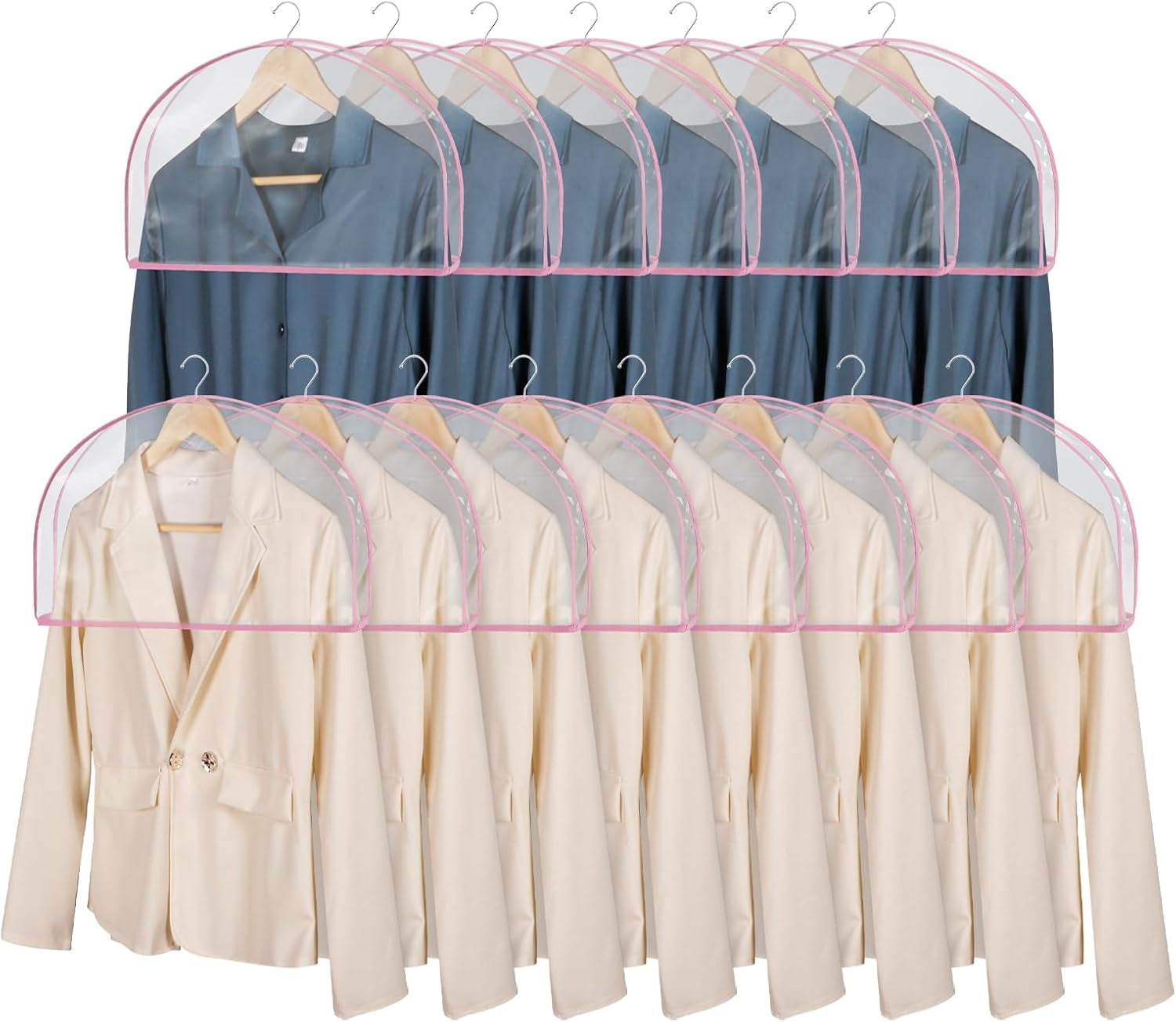Clear Shoulder Covers for Clothes (Set of 15) Breathable Suit Shoulder ...