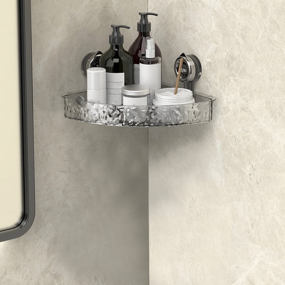 Clear Shower Caddy, Suction Cup Bathroom Shelf, No Drill Adhesive ...