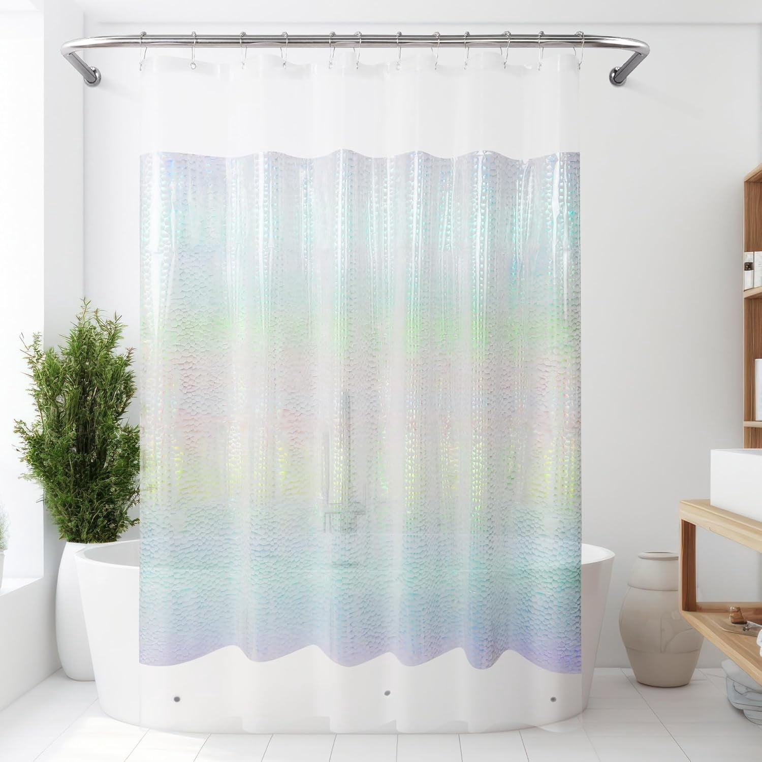Clear Shower Curtain Liner with 3 Magnets, 72x72 Premium Flexible ...