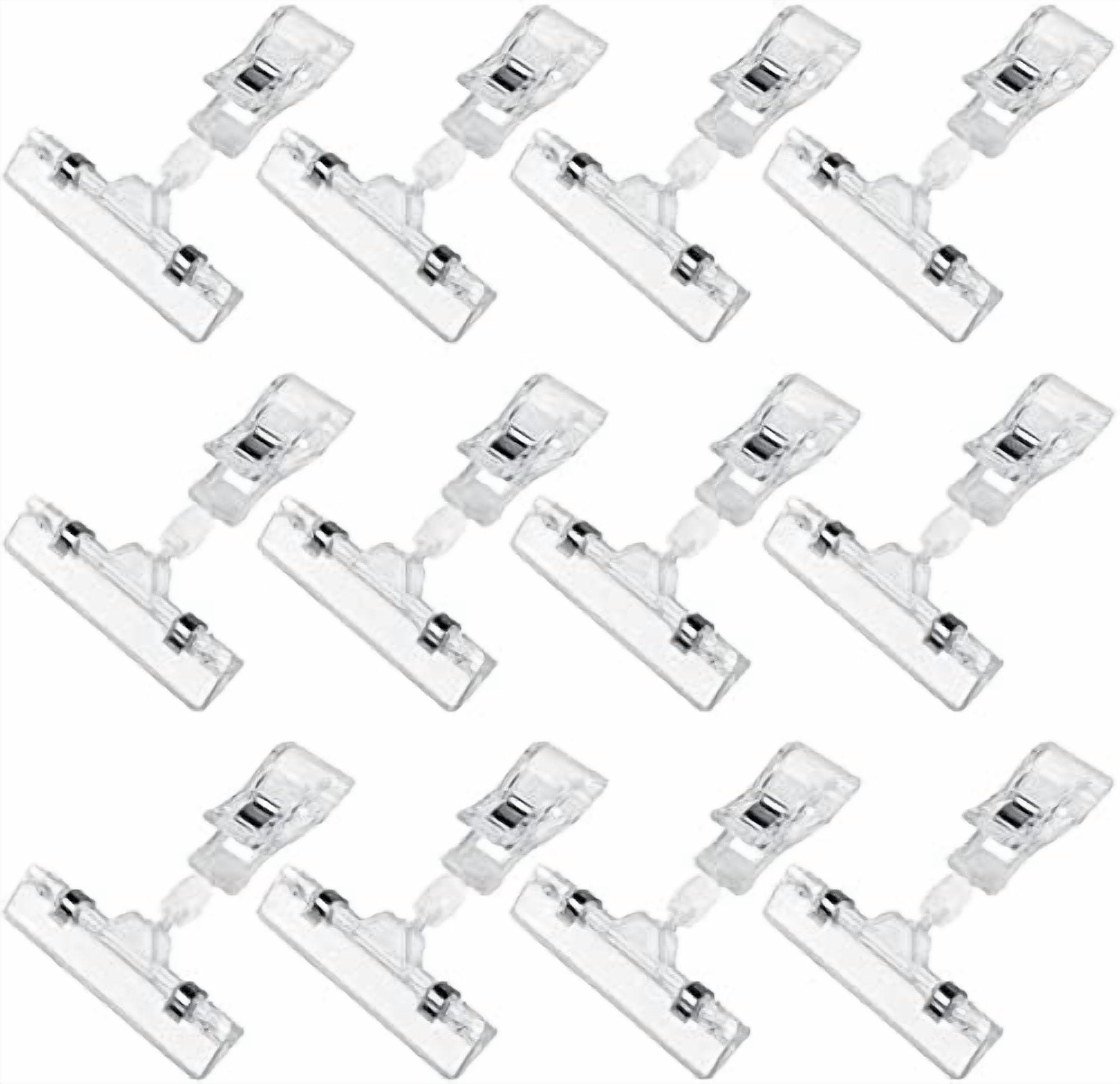 Clear Sign Clips Merchandise Display 12 Pack Plastic Label Pop Clips on ...