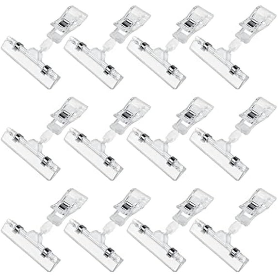 Clear Sign Clips Merchandise Display 12 Pack Plastic Label Pop Clips on ...
