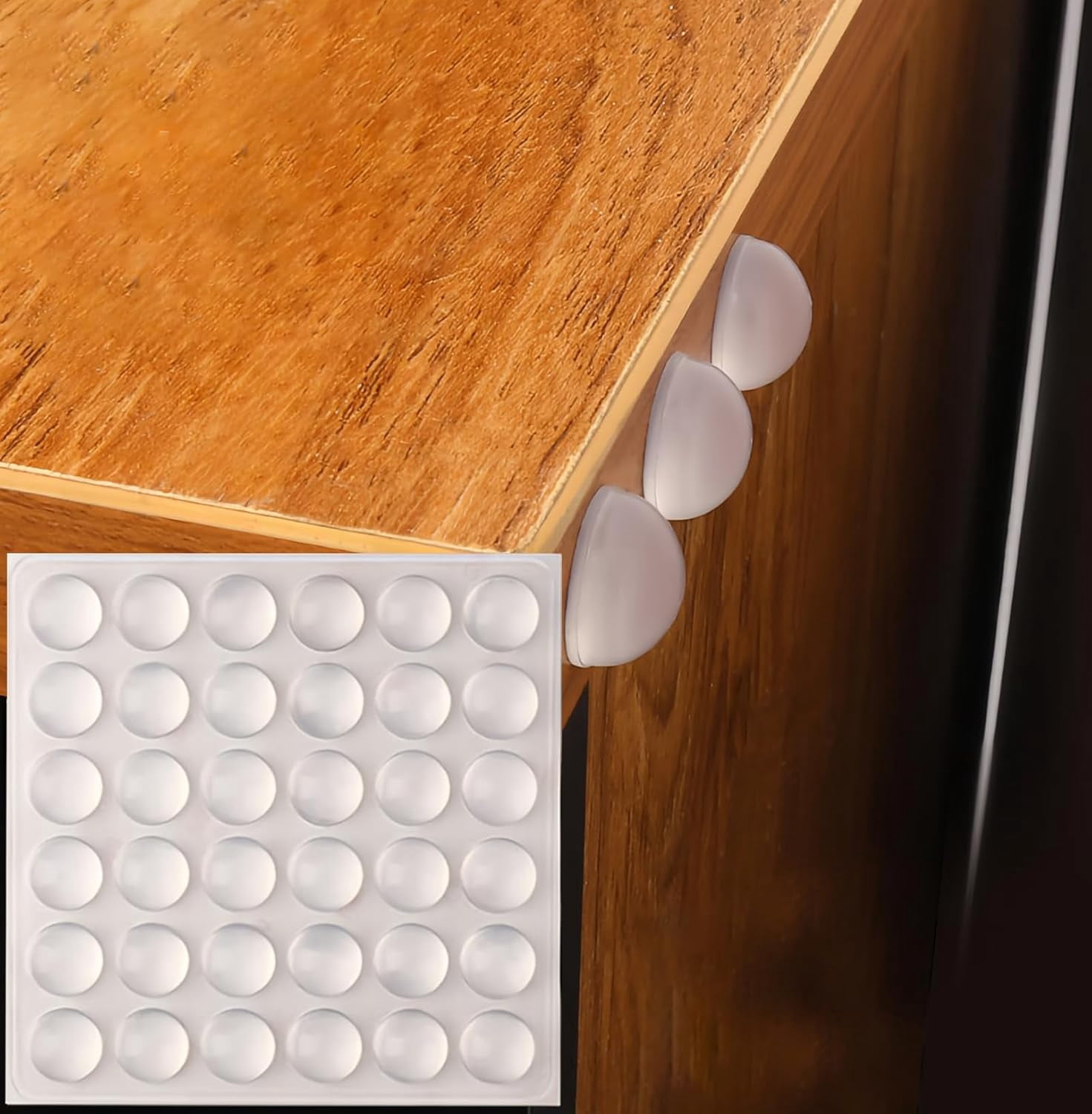 Clear Silicone Cabinet Door Bumpers 36 Pcs - Self-Adhesive Noise ...