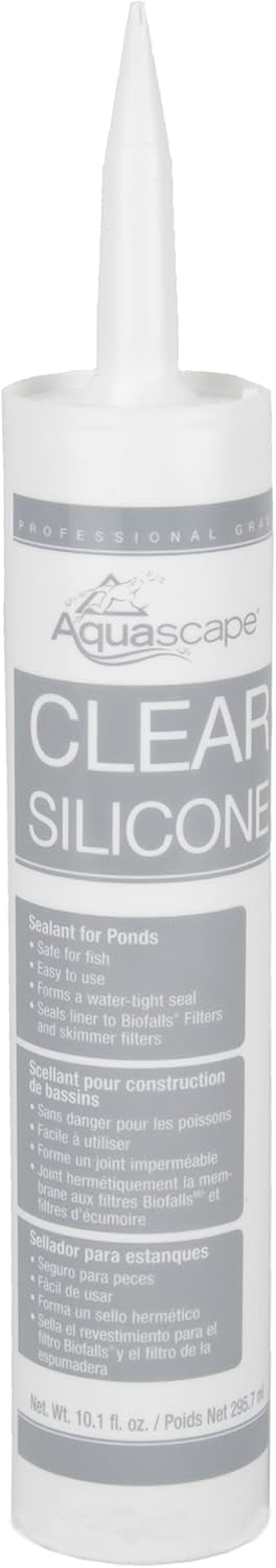 Clear Silicone Sealant, Safe for Fish and Plants, 10.1-Ounce Caulk Tube ...