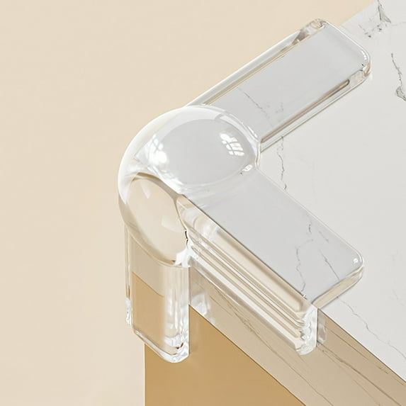 Clear Silicone Table Corner Guards | 4-Piece Set | Soft Edge Protectors ...