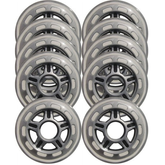 Clear / Silver Inline Skate Wheels 80mm 78a 10-Pack 5-SPOKE HUB ...
