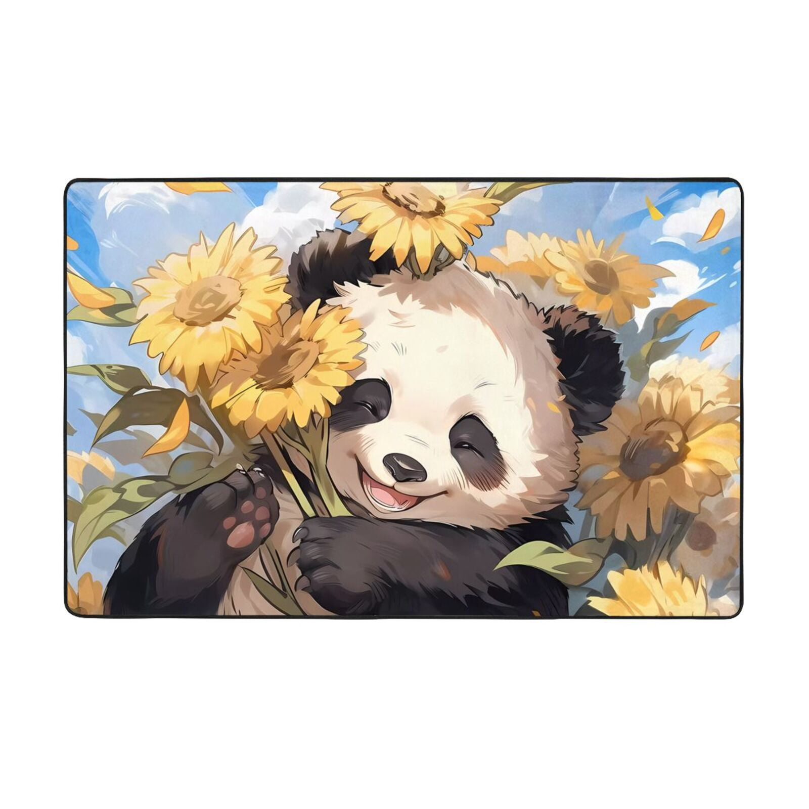 Clear Sky cute Sunflower Panda Universal Door Mat Indoor Entrance, 60× ...
